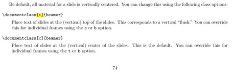 Document Classes What Is The Meaning Of Option T In Documentclass