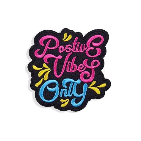 Postive Vibes Only Embroidered Iron On Patch Dot Badges