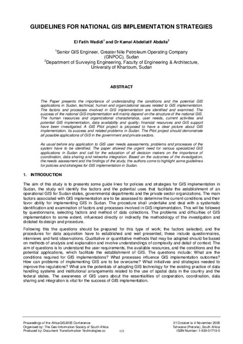 Pdf Guidelines For National Gis Implementation Strategies 2005