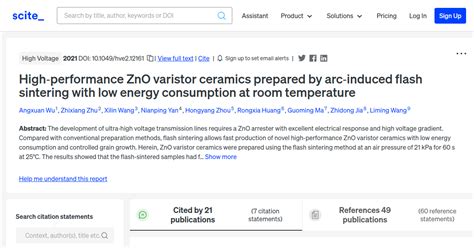 High‐performance Zno Varistor Ceramics Prepared By Arc‐induced Flash Sintering With Low Energy