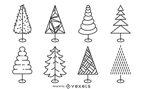 Pine Tree Line Vector