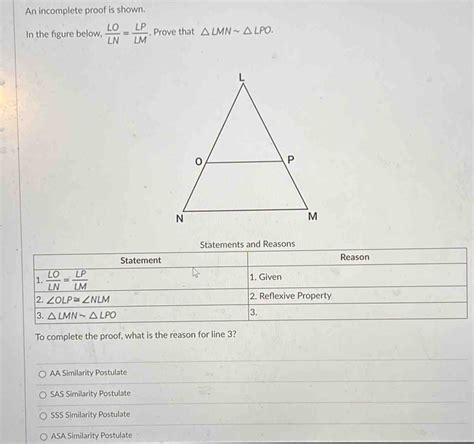 Solved An Incomplete Proof Is Shown In The Figure Below Lo Ln Lp