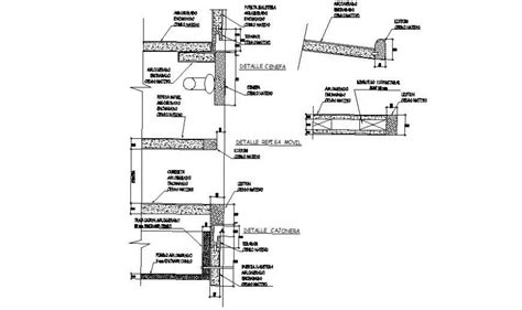 Construction Units Blocks 2d View Sectional Drawing In Autocad