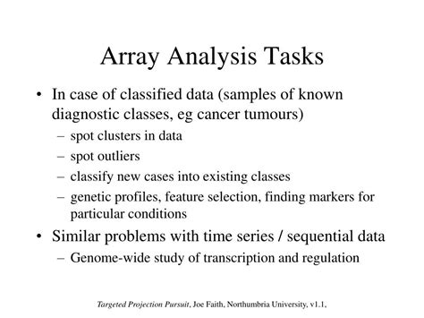 Ppt Targeted Projection Pursuit For Microarray Data Analysis