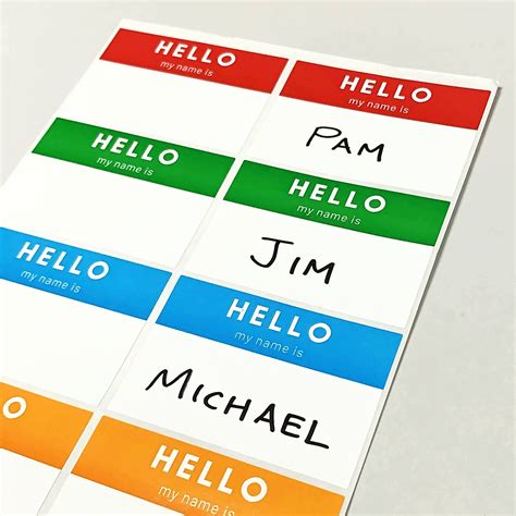 250 Pack Hello My Name Stickers Vibrant Name Tags