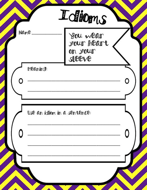 Figurative Language Five Free Idiom Worksheets For Activities Or Assessment Idioms