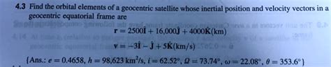43 Find The Orbital Elements Of A Geocentric Satellite Whose Inertial