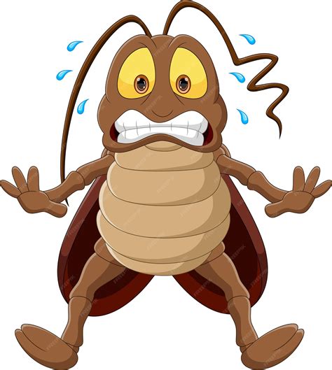 Premium Vector Scared Cockroach Cartoon Isolated On White Background