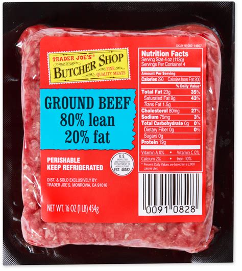 Trader Joes Ground Beef 80 Lean 20 Fat Fig App