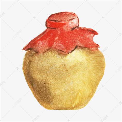 黄色的酒坛手绘插画素材图片免费下载 千库网