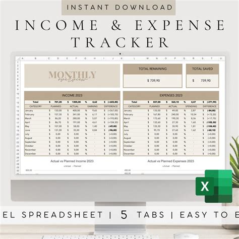 Aesthetic Excel Spreadsheet Etsy
