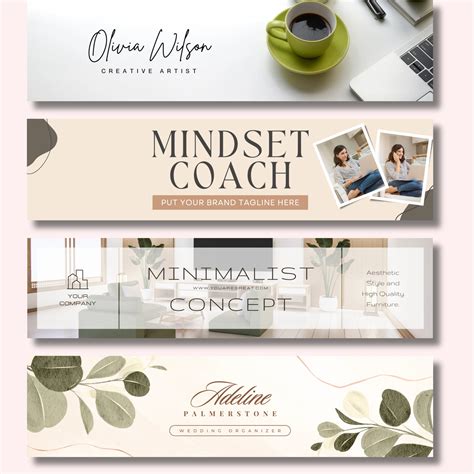 Minimalist Linkedin Banner Background Cover Profile Picture Branding Bundle Corporate Header