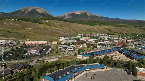 Colorado Silverthorne Outlets Aerial Drone Cinematic I70 Blue River