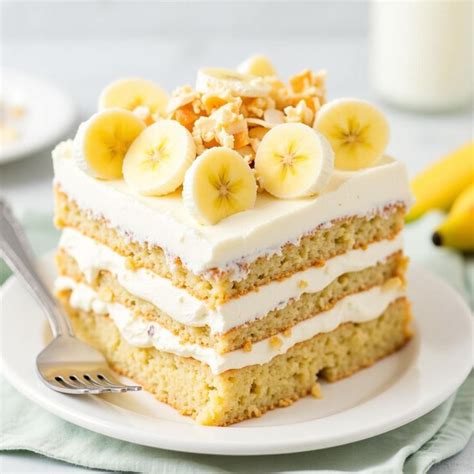 Divine Banana Dream Cake Handcrafted Vanilla Sponge Luscious Bananas