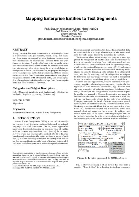 Pdf Mapping Enterprise Entities To Text Segments