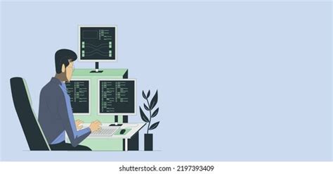 Programmer Work Concept Web Development Programming Stock Vector Royalty Free 2197393409