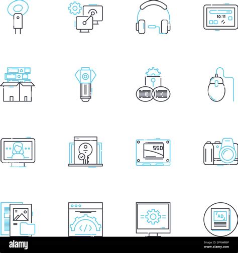 Apparatus Linear Icons Set Machinery Equipment Device Tool