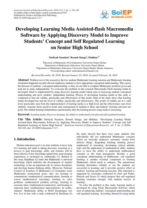 Pdf Developing Learning Media Assisted Flash Macromedia Software By Applying Discovery Model