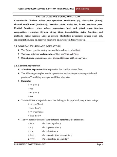 Unit3 Update Pdf Parameter Computer Programming Control Flow