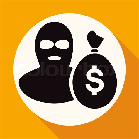 Icon Offender On White Circle With A Long Shadow Stock Vector Colourbox