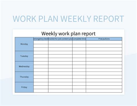 Free Weekly Report Templates For Google Sheets And Microsoft Excel Slidesdocs