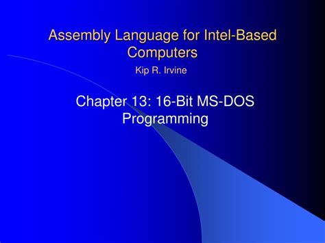 Ppt Assembly Language For Intel Based Computers Powerpoint