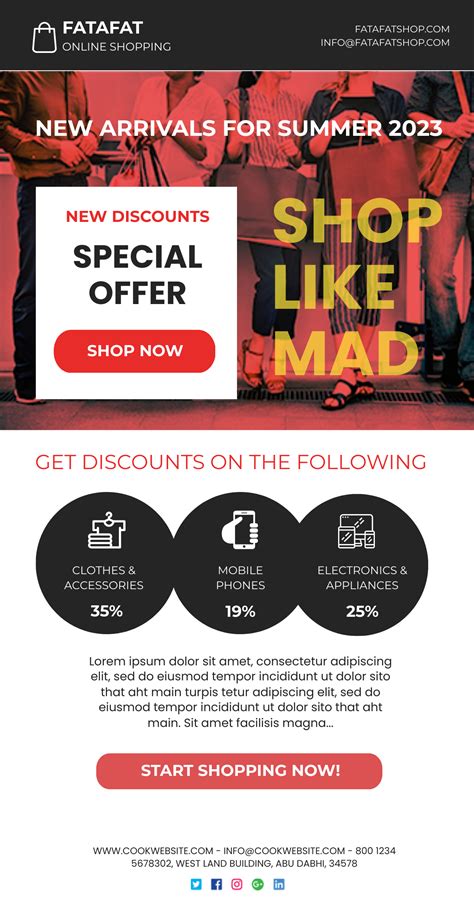 Free Shopping Email Ad Template To Edit Online