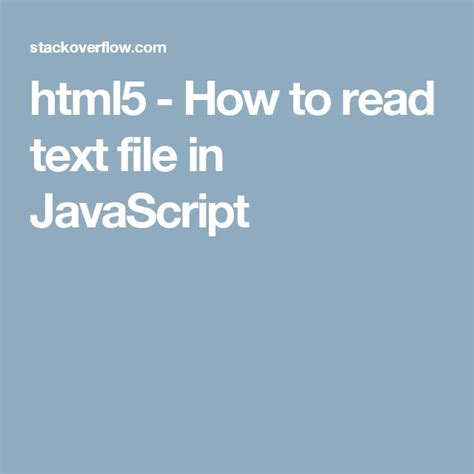 Html5 How To Read Text File In Javascript