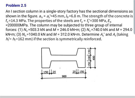 Problem 2 5 An I Section Column In A Single Story Chegg Com