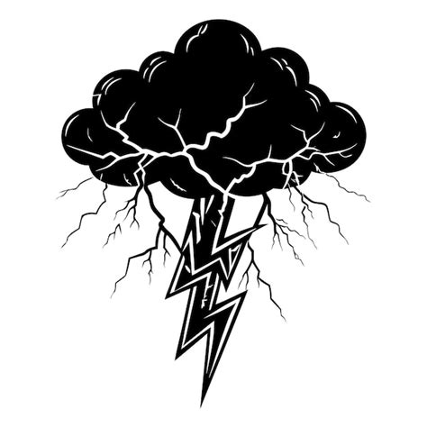 A Drawing Of A Lightning Bolt And A Cloud With The Lightning Bolt On It Premium AI Generated