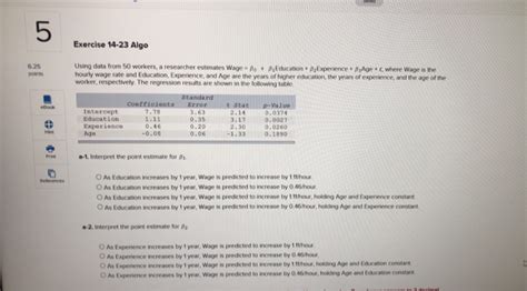 Solved Exercise 14 23 Algo Using Data From 50 Workers A