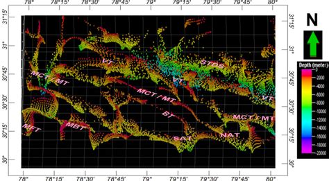 5map shows the tectonic model 3d view using euler deconvolution by