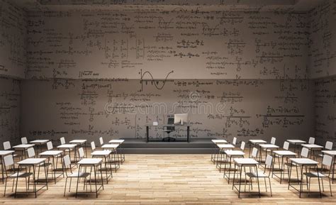 Light Classroom With Math Formulas Stock Illustration Illustration Of
