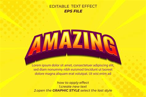 Amazing Text Effect Typography 3d Text Vector Template 25695213 Vector Art At Vecteezy