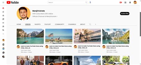 GitHub Manjilkoirala YouTube Clone Creating YouTube Clone Using HTML CSS And JavaScript