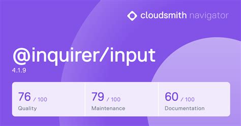 Inquirerinput 419 Npm Package Quality Cloudsmith Navigator