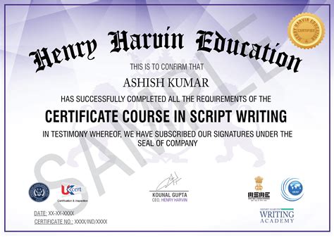 Certificate Course In Script Writing Henry Harvin®