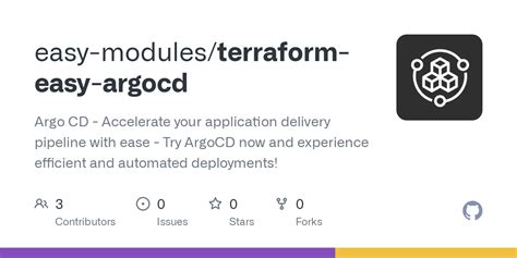 Github Easy Modulesterraform Easy Argocd Argo Cd Accelerate Your Application Delivery