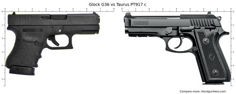 Glock G36 Vs Taurus Pt917 C Size Comparison Handgun Hero