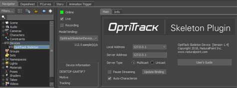 Autodesk Motionbuilder Optitrack Skeleton Plugin External Optitrack