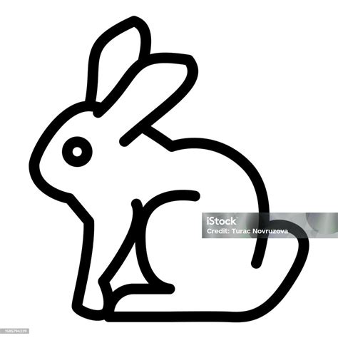 부활절 토끼 라인 아이콘입니다 휴일 장식 토끼 실루엣 윤곽선 스타일 픽토그램 흰색 배경에 행복한 봄 휴가 표지판 모바일 개념 웹 디자인입니다 벡터 그래픽 4월에 대한 스톡