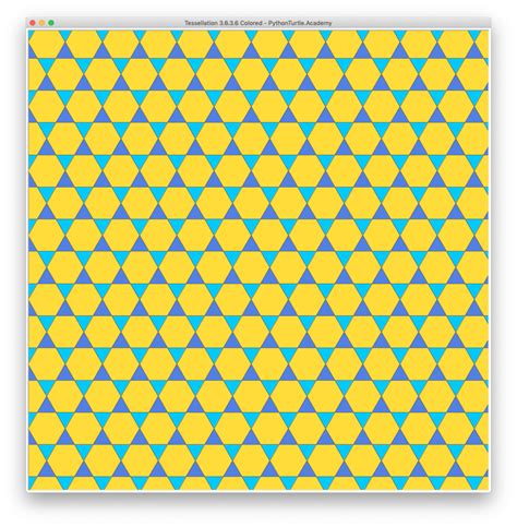 Colored Semi Regular Tessellation 3636 With Python Turtle Learn Python
