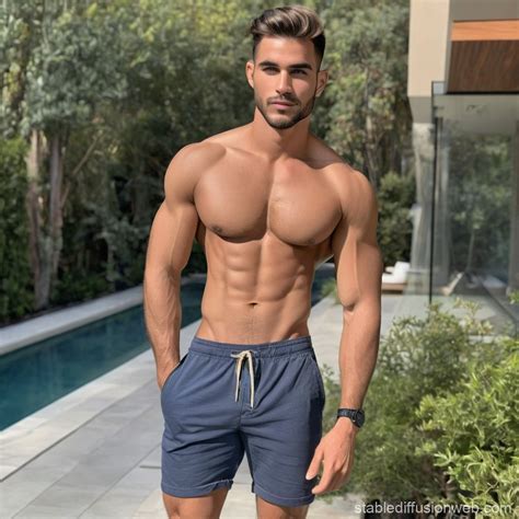 Attractive Masculine Physique Male Model Stable Diffusion Online