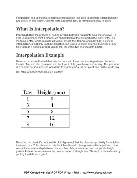 Interpolation Extrapolation With Formulae Interpolation Is A Useful