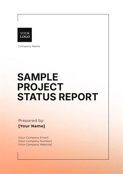 Free Sample Project Status Report Template To Edit Online