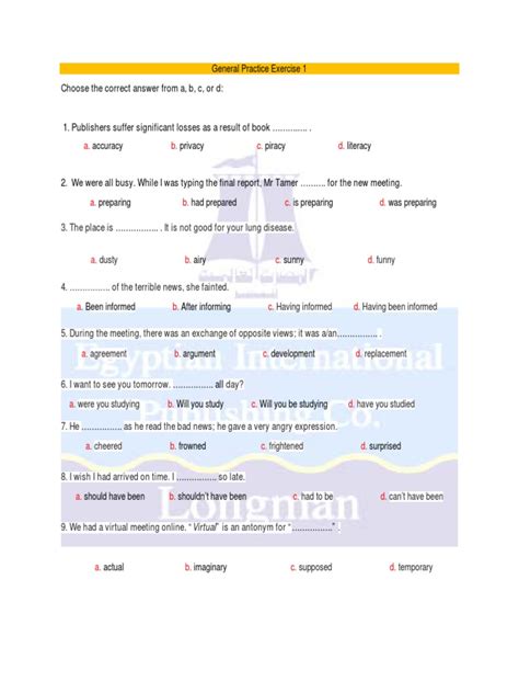 Longman General Practice Exercises 1 4 Merged And Answered Pdf