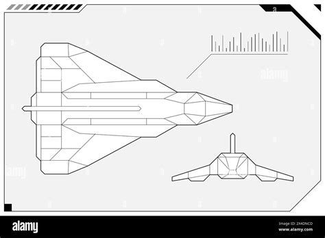 Hud Futuristic Starship Scheme On Spacecraft Cockpit Radar Dashboard