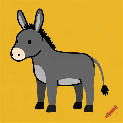 Cartoon Donkey Face A Simple Cartoon Donkey Created On Craiyon