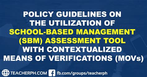 Sbm Assessment Tool With Contextualized Means Of Verifications Movs Teacherph