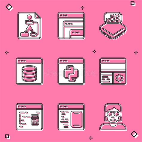 set flowchart software processor with microcircuits cpu server data